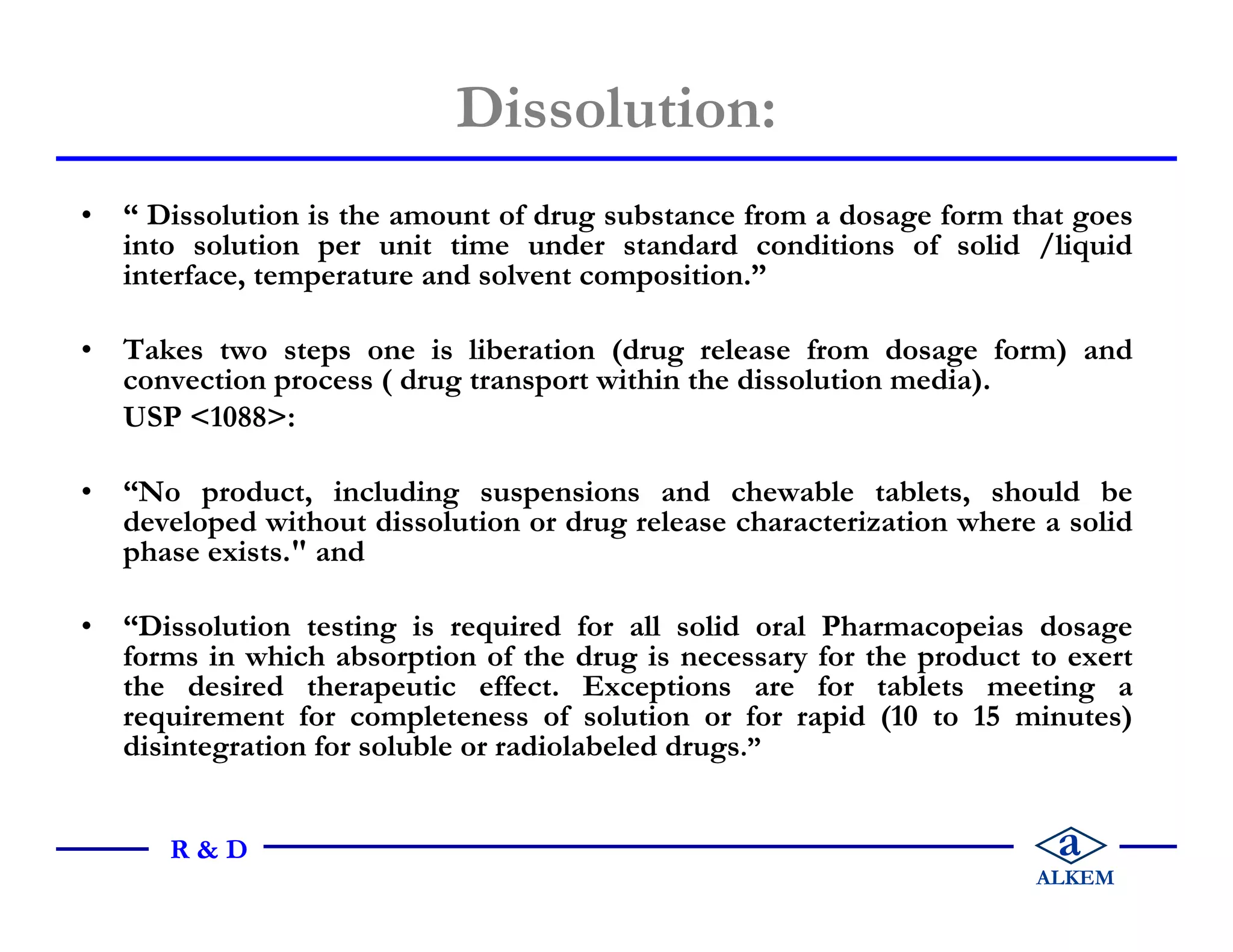 Dissolution presentation by subhakanta Dhal | PDF