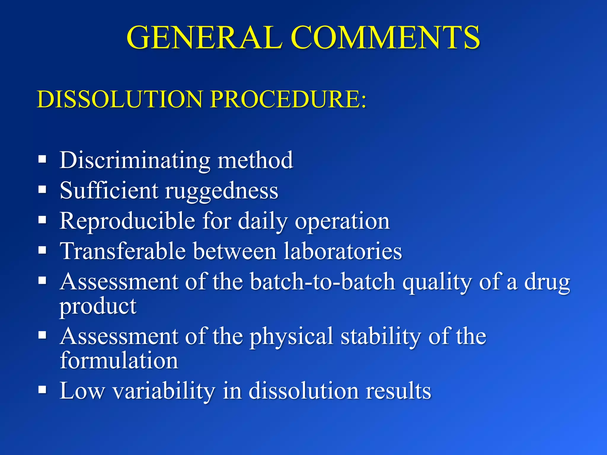 Dissolution procedure development and validation, USP 1092 | PDF