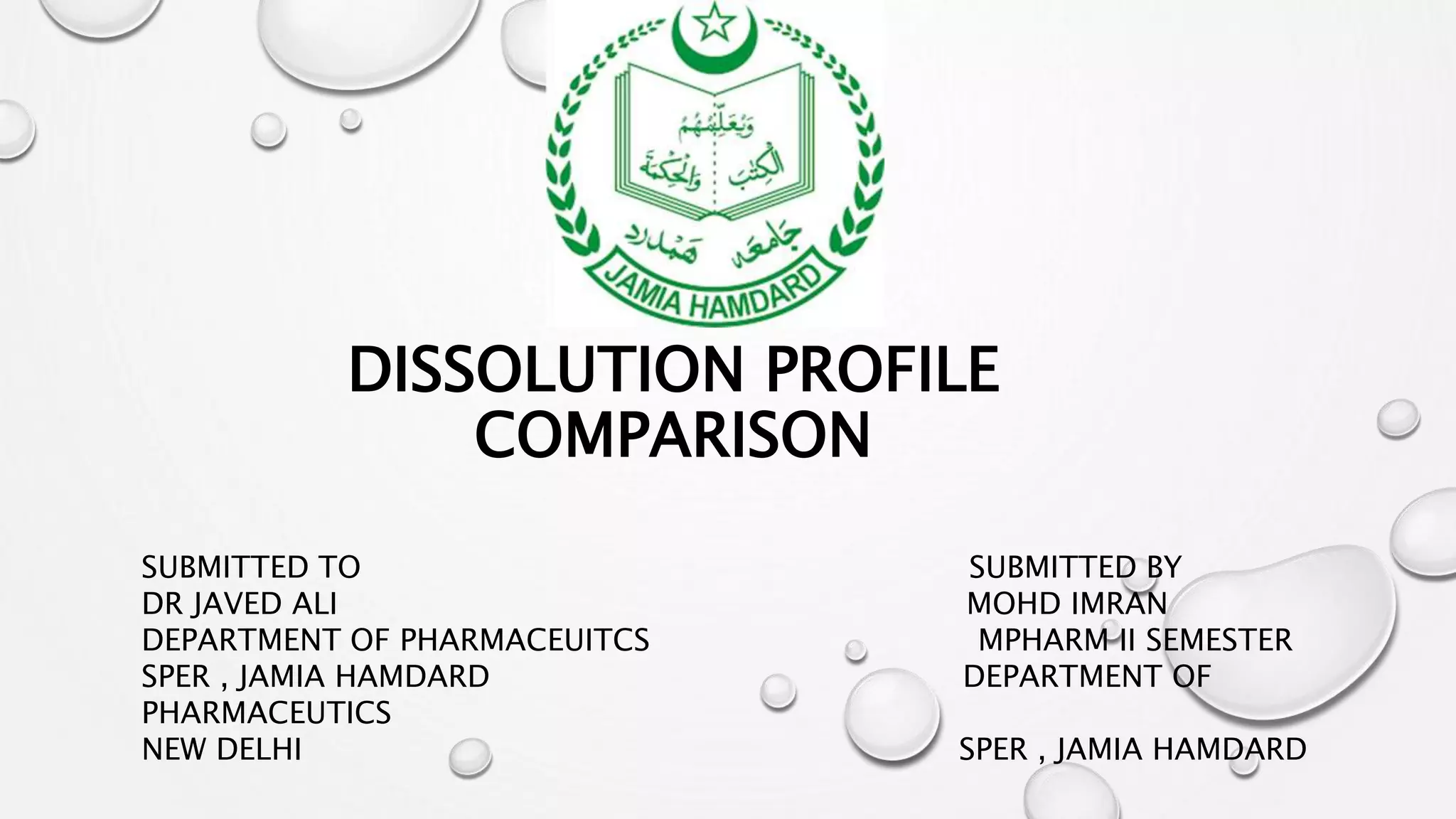 Dissolution profile comparison | PPTX