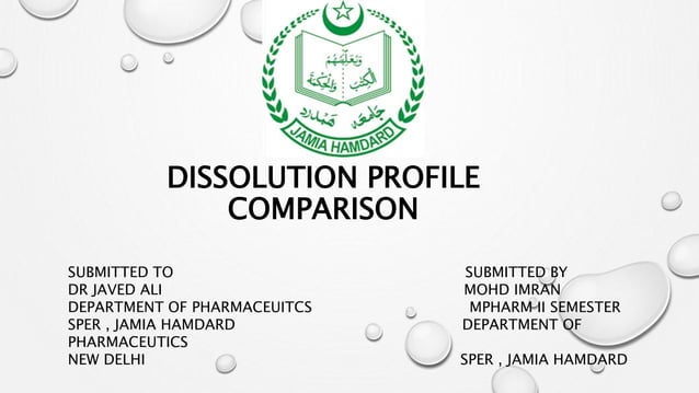 Dissolution profile comparison | PPTX