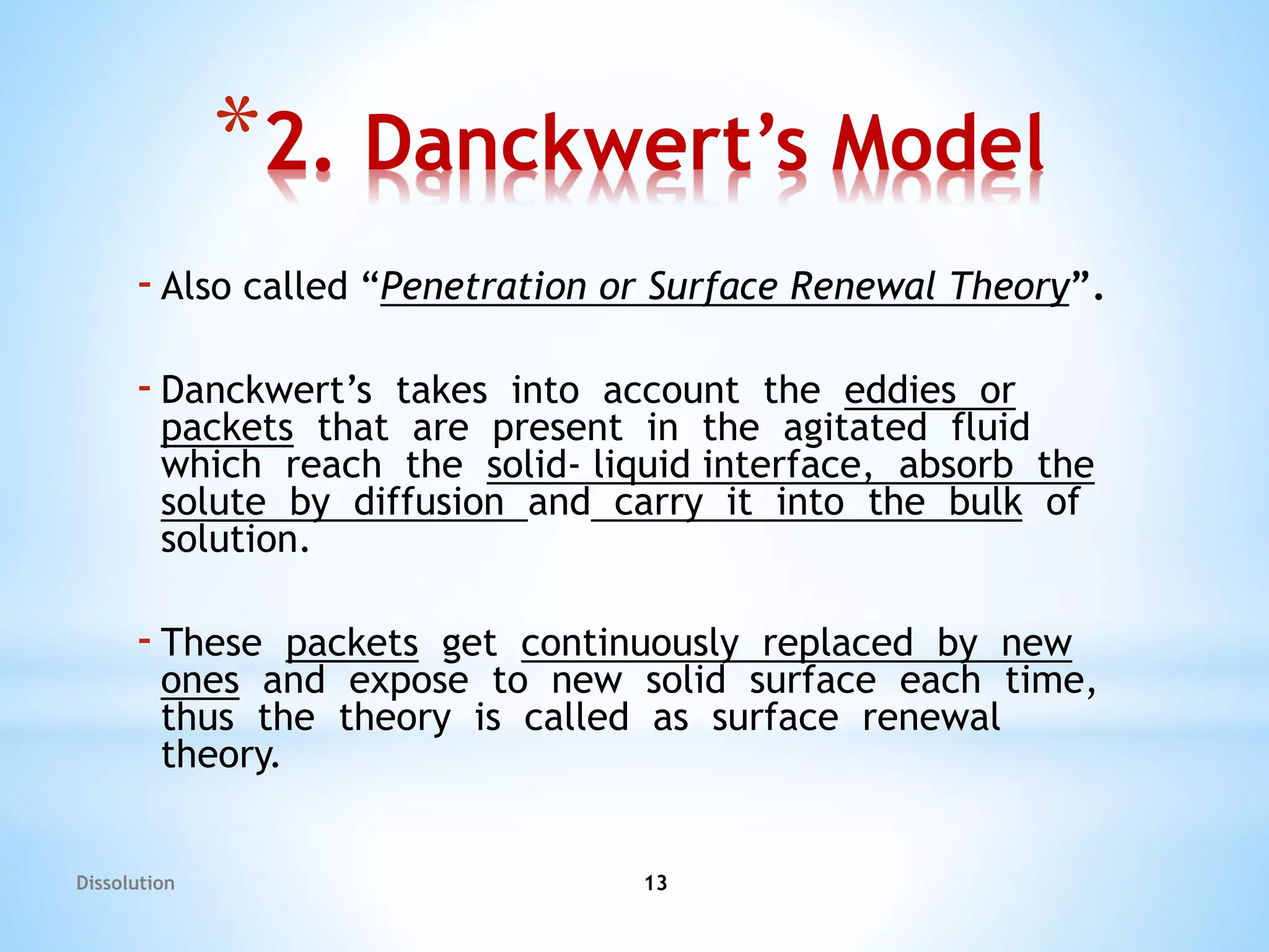Dissolution study-Dissolution studies Factor affecting dissolution and ...