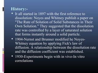 Dissolution Testing in Pharmaceuticals | PPT