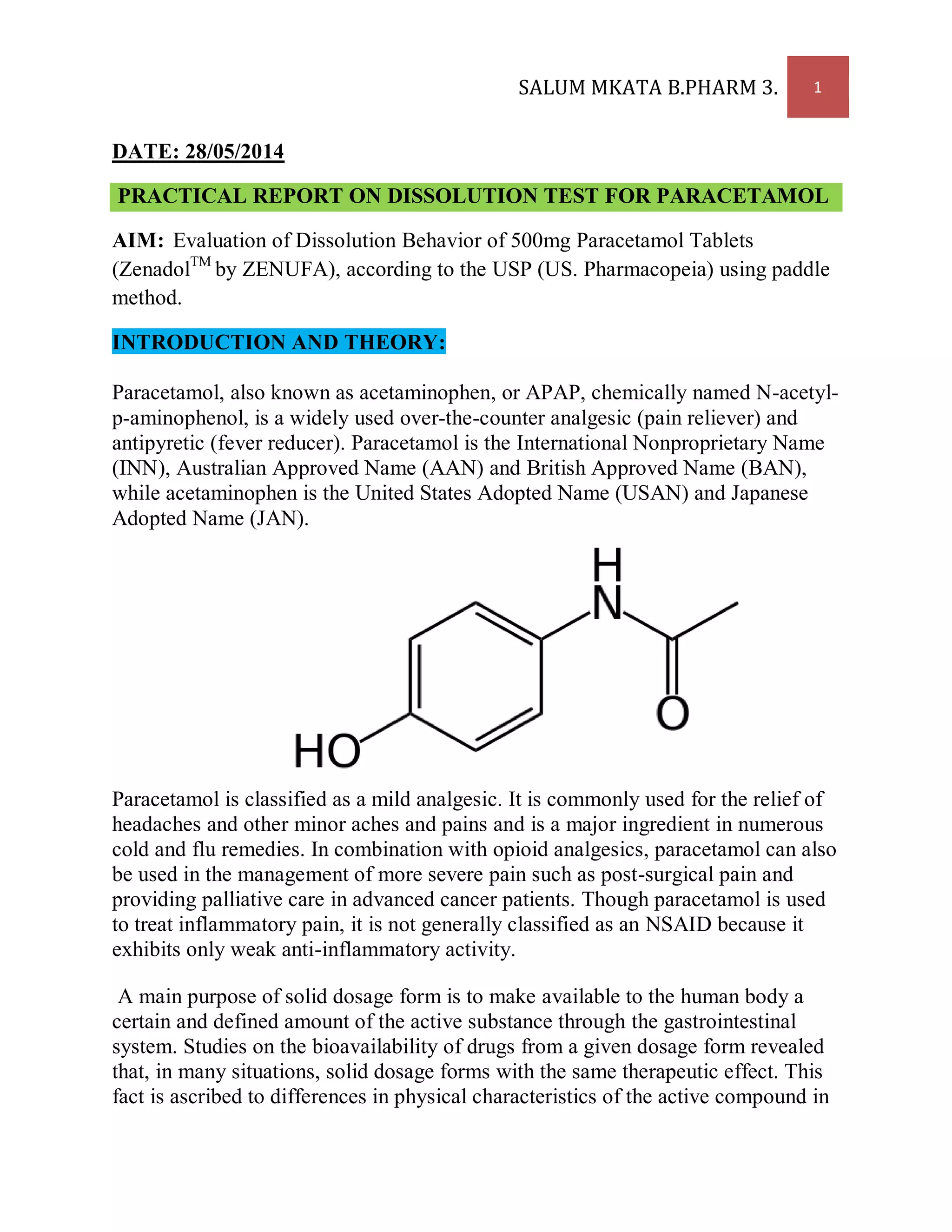 Dissolution test. | PDF