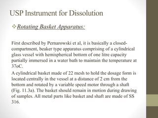 Dissolution Test Apparatus.pptx | Chemistry | Science