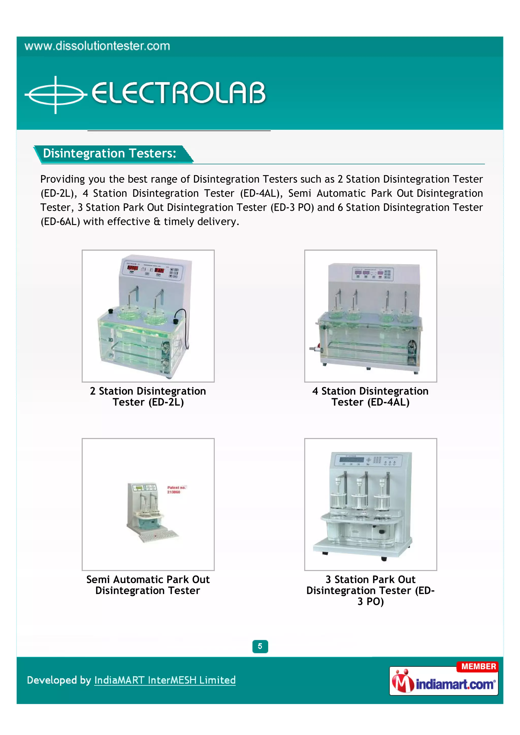 Electrolab (India) Pvt. Ltd, Mumbai, Pharmaceutical Testing Equipments ...