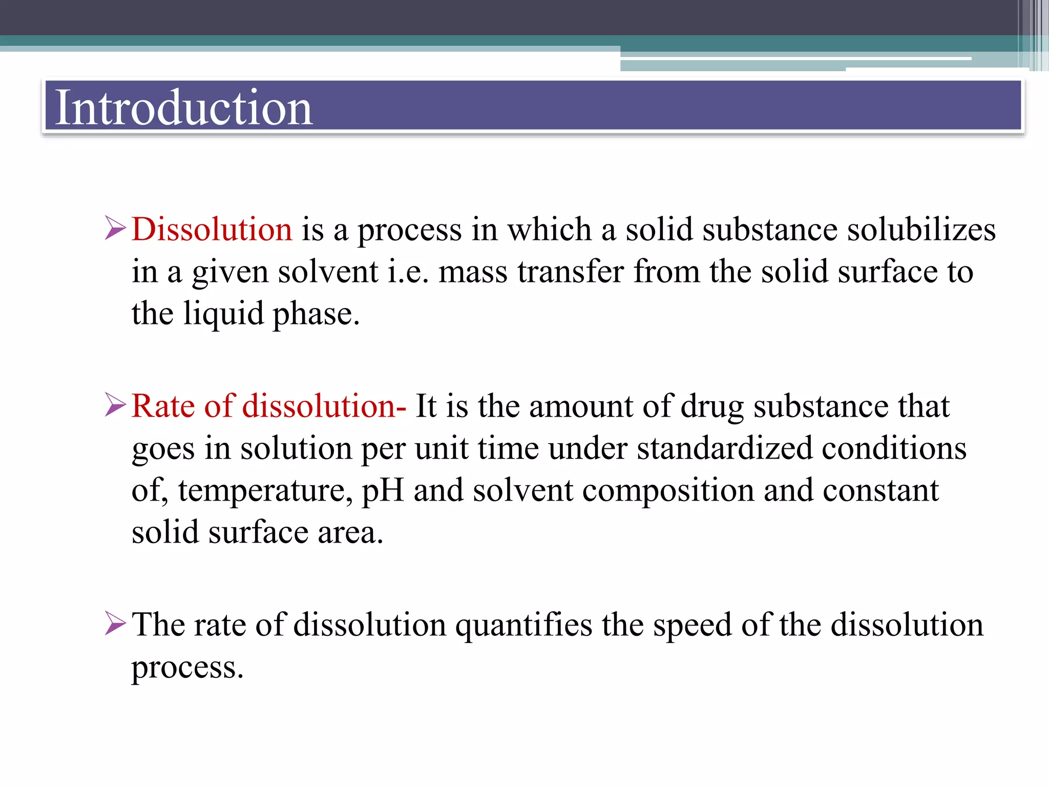 Dissolution testing conventional and controlled release products | PPTX
