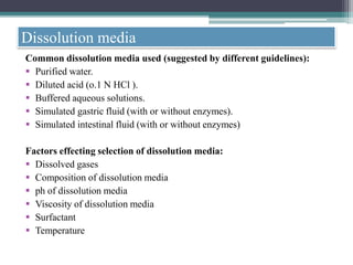 Dissolution testing conventional and controlled release products | PPTX