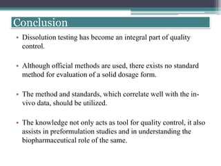 Dissolution testing conventional and controlled release products | PPTX ...