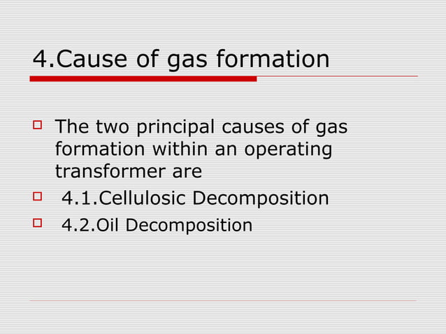 Dissolved gas analysis of power transformer oil | PPT | Chemistry | Science