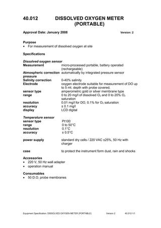 Dissolved oxygen meter (portable) | DOC | Chemistry | Science