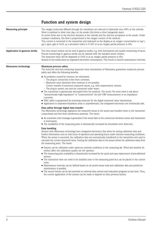Dissolved Oxygen Sensors-Oxymax COS22/22D | PDF
