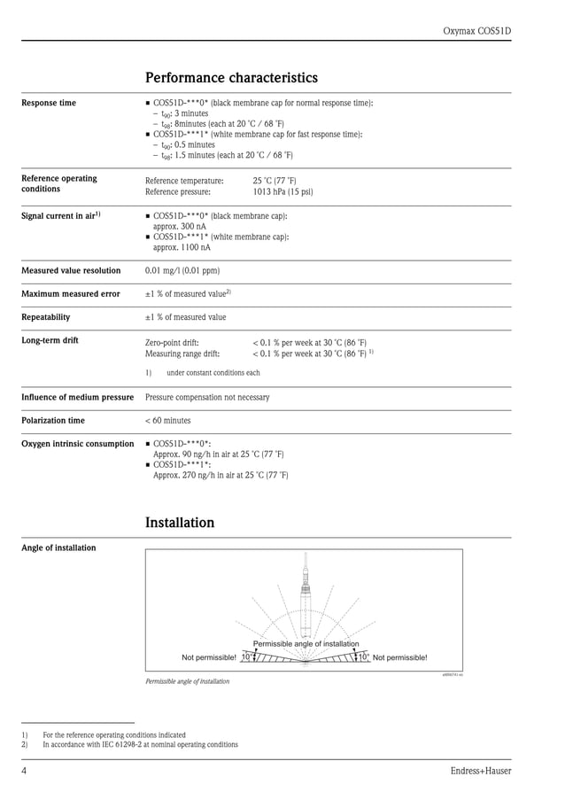 Dissolved Oxygen Sensors-Oxymax COS51D | PDF