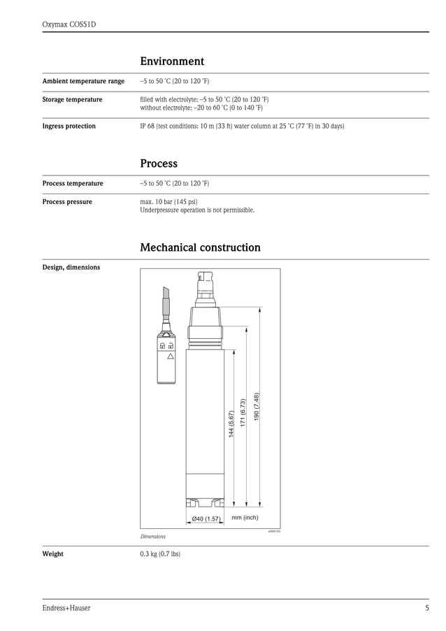 Dissolved Oxygen Sensors-Oxymax COS51D | PDF