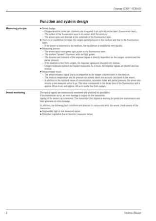 Dissolved Oxygen Sensors-Oxymax COS61/COS61D | PDF