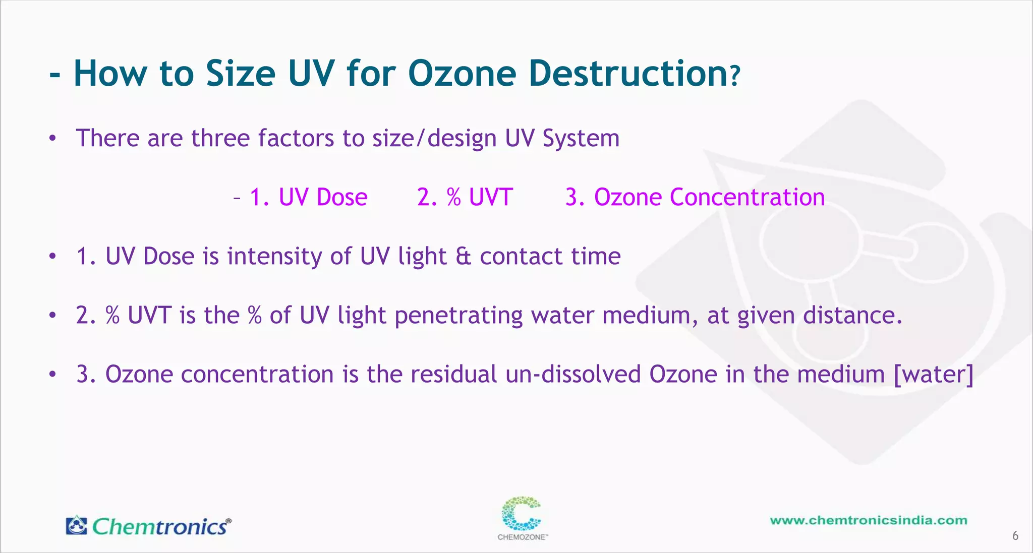 Dissolved ozone destruction by uv by chemtronics | PPSX