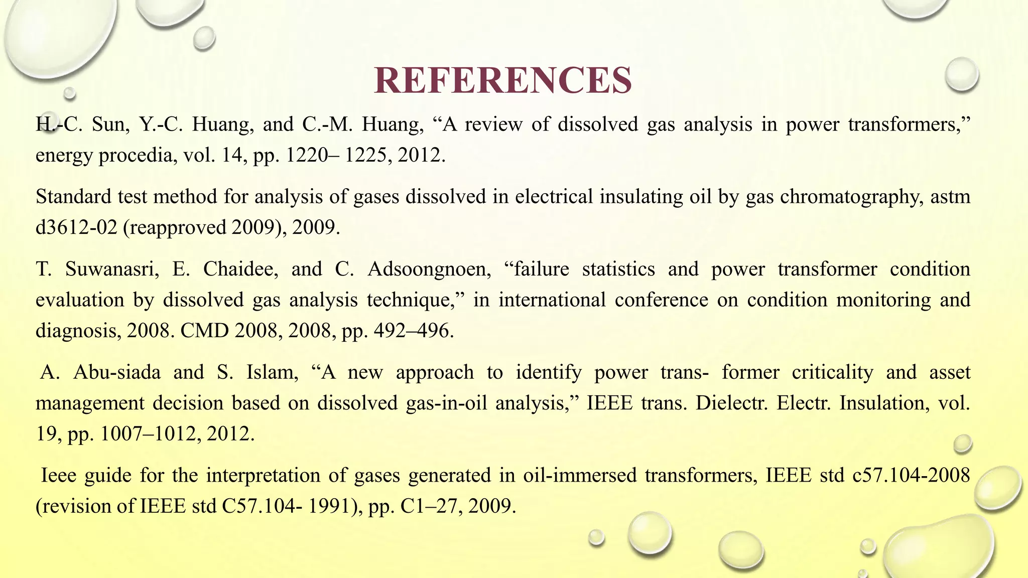 Dissolve gas anylysis measurement and interpretation technique | PPTX