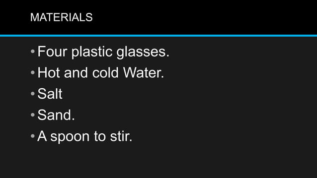 Dissolve in water experiment | PPTX