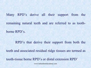 Distal extension removable partial denture prosthesis /certified fixed ...