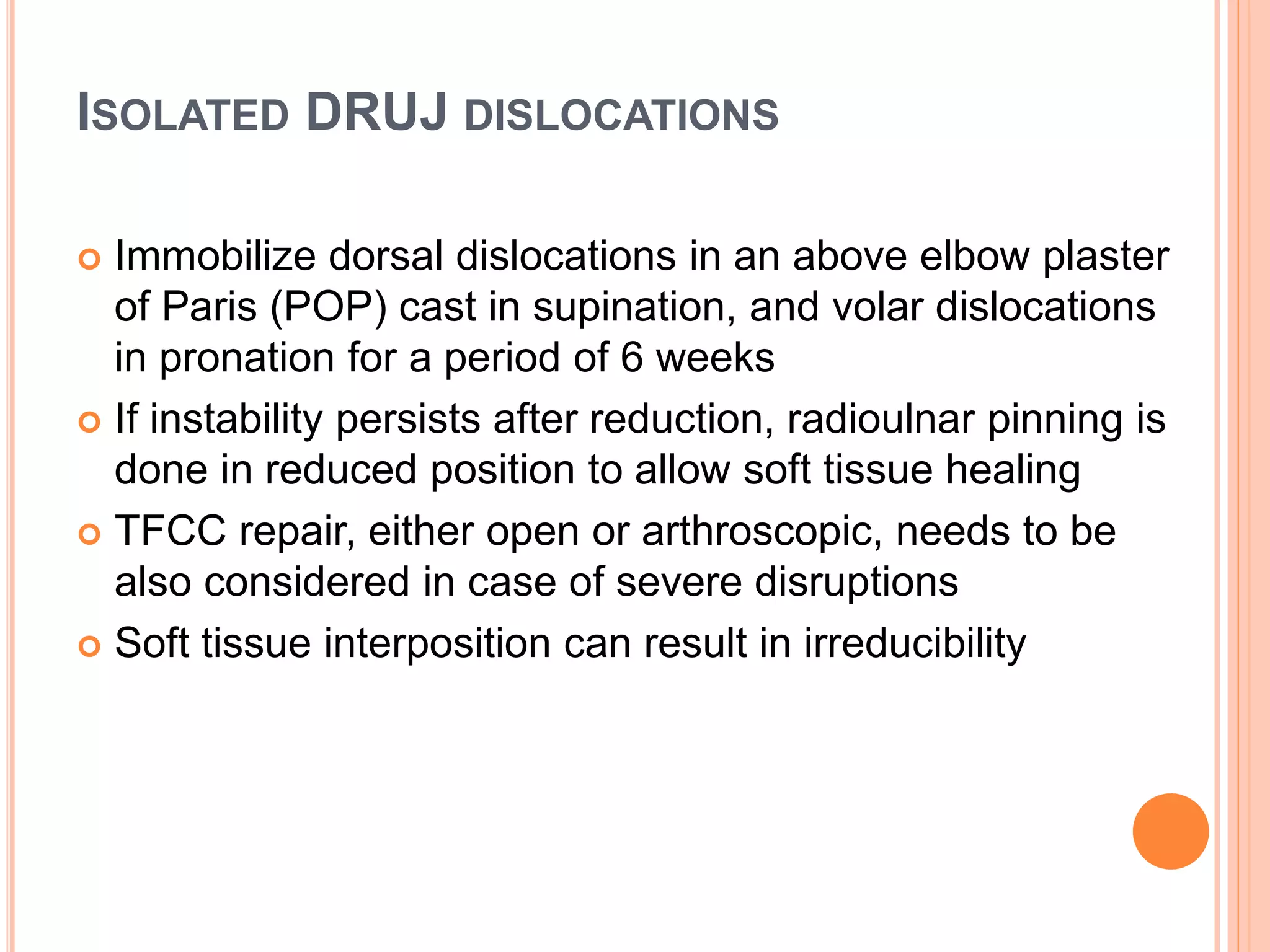 Distal radioulnar joint injuries( DRUJ) and carpal instability | PPTX