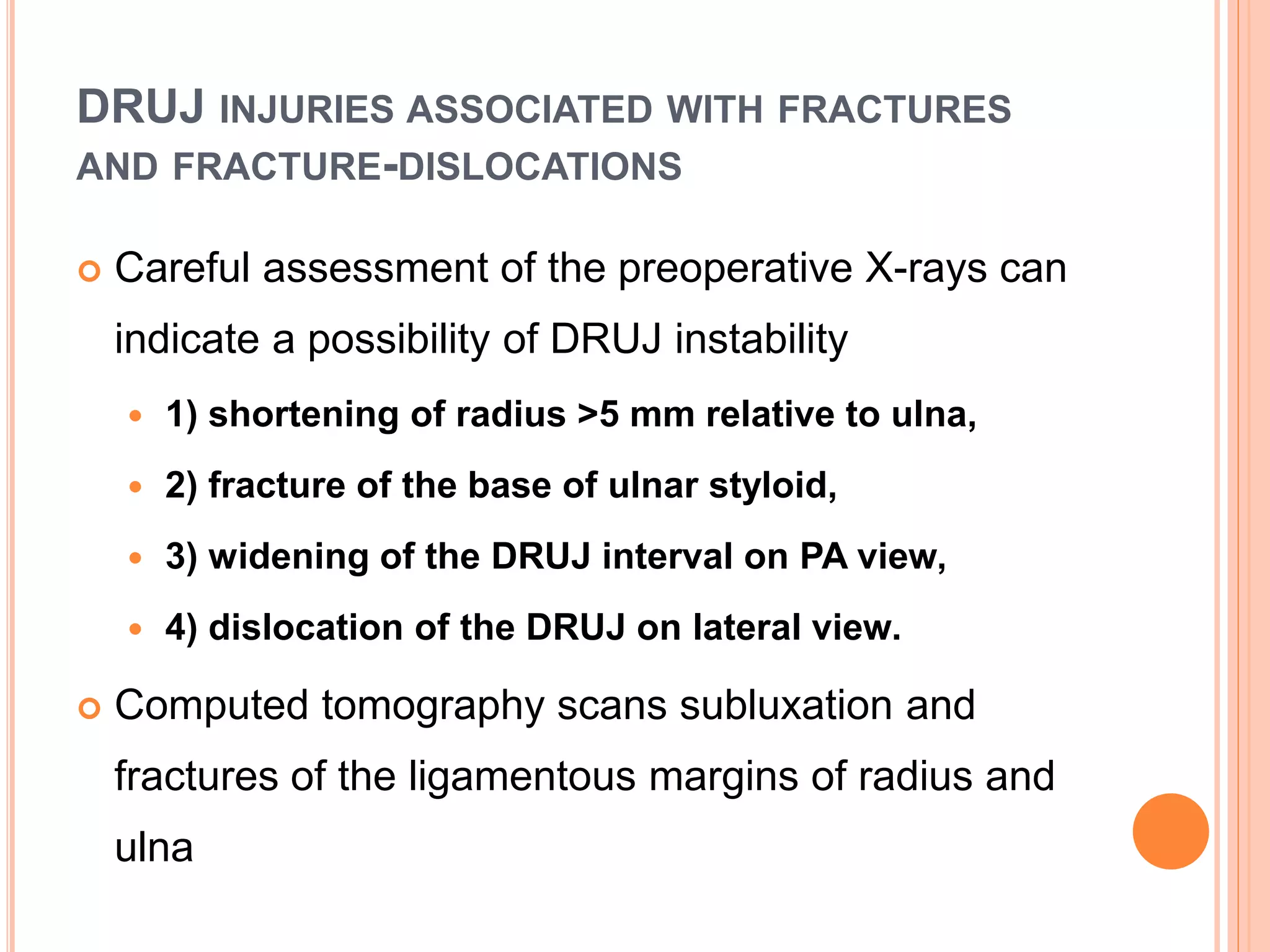 Distal radioulnar joint injuries( DRUJ) and carpal instability | PPTX