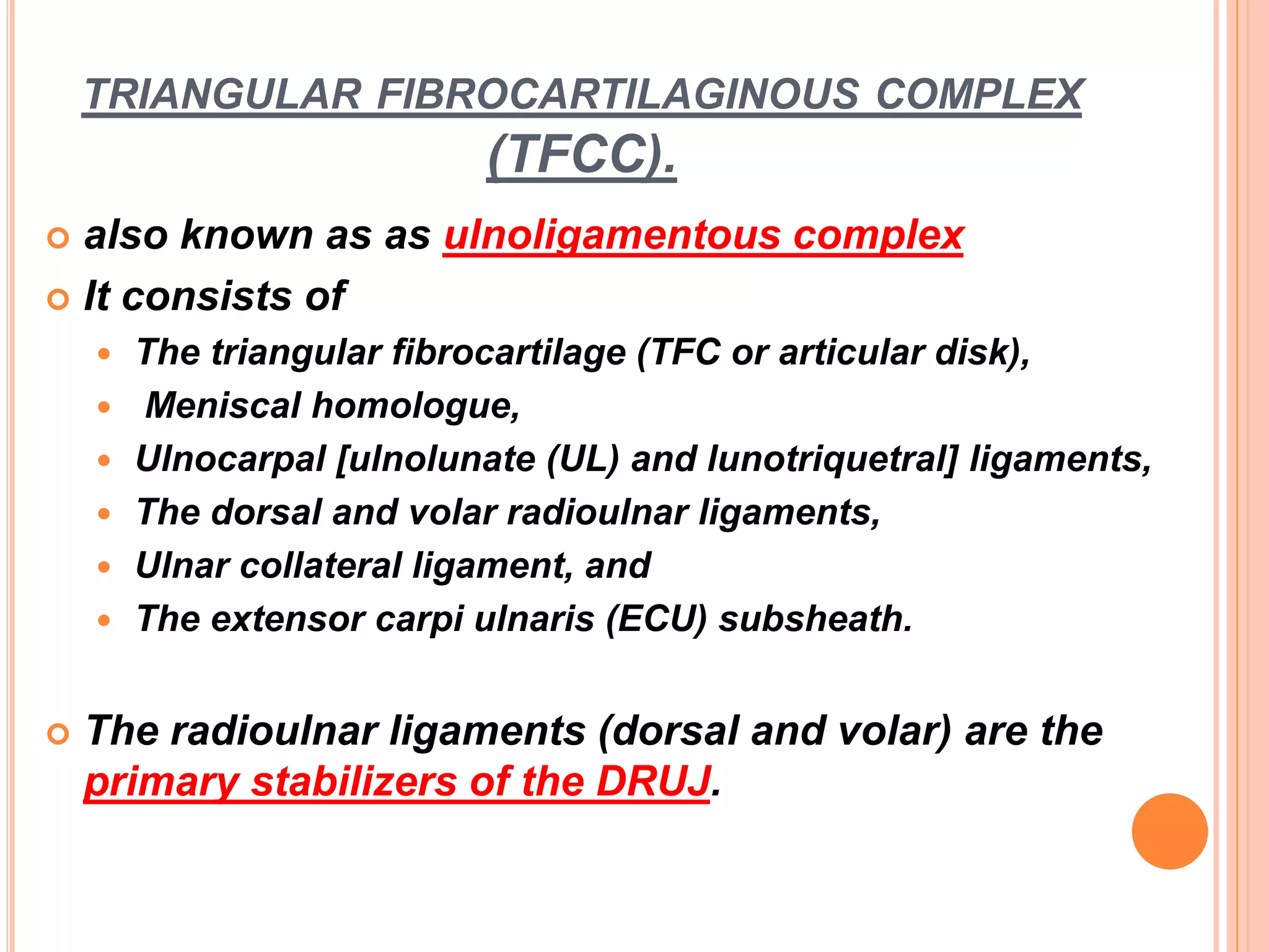 Distal radioulnar joint injuries( DRUJ) and carpal instability | PPTX