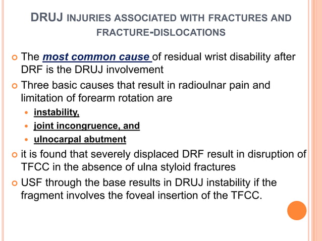 Distal radioulnar joint injuries( DRUJ) and carpal instability | PPTX