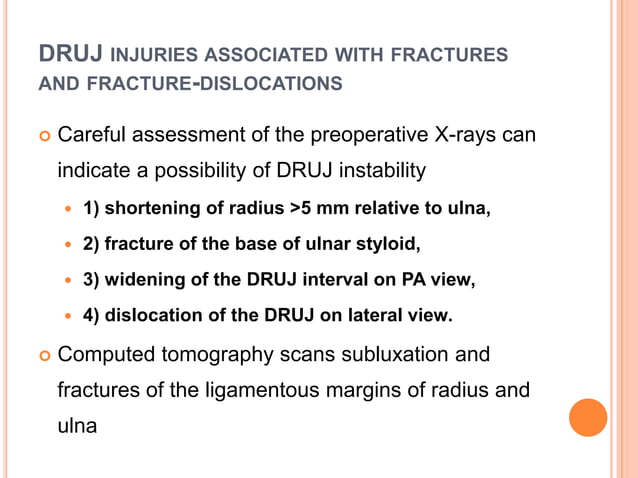 Distal radioulnar joint injuries( DRUJ) and carpal instability | PPTX