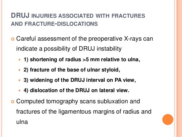 Distal radioulnar joint injuries( DRUJ) and carpal instability