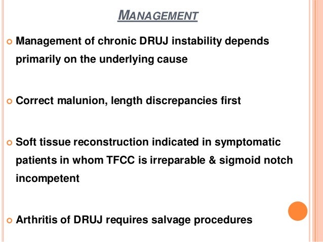 Distal radioulnar joint injuries( DRUJ) and carpal instability