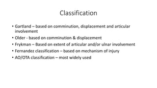 Distal radius fractures | PPTX