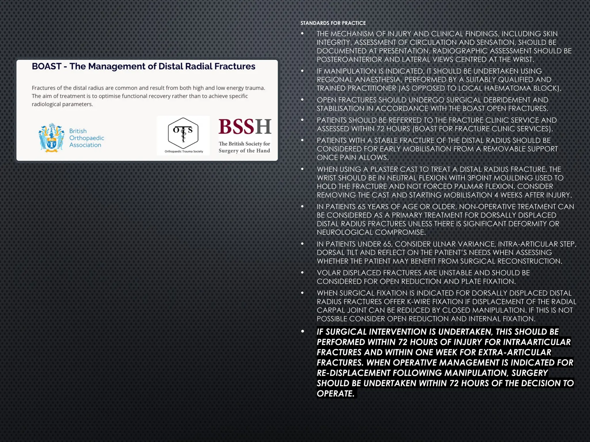 Distal Radius fractures, treatment, comp | PPT