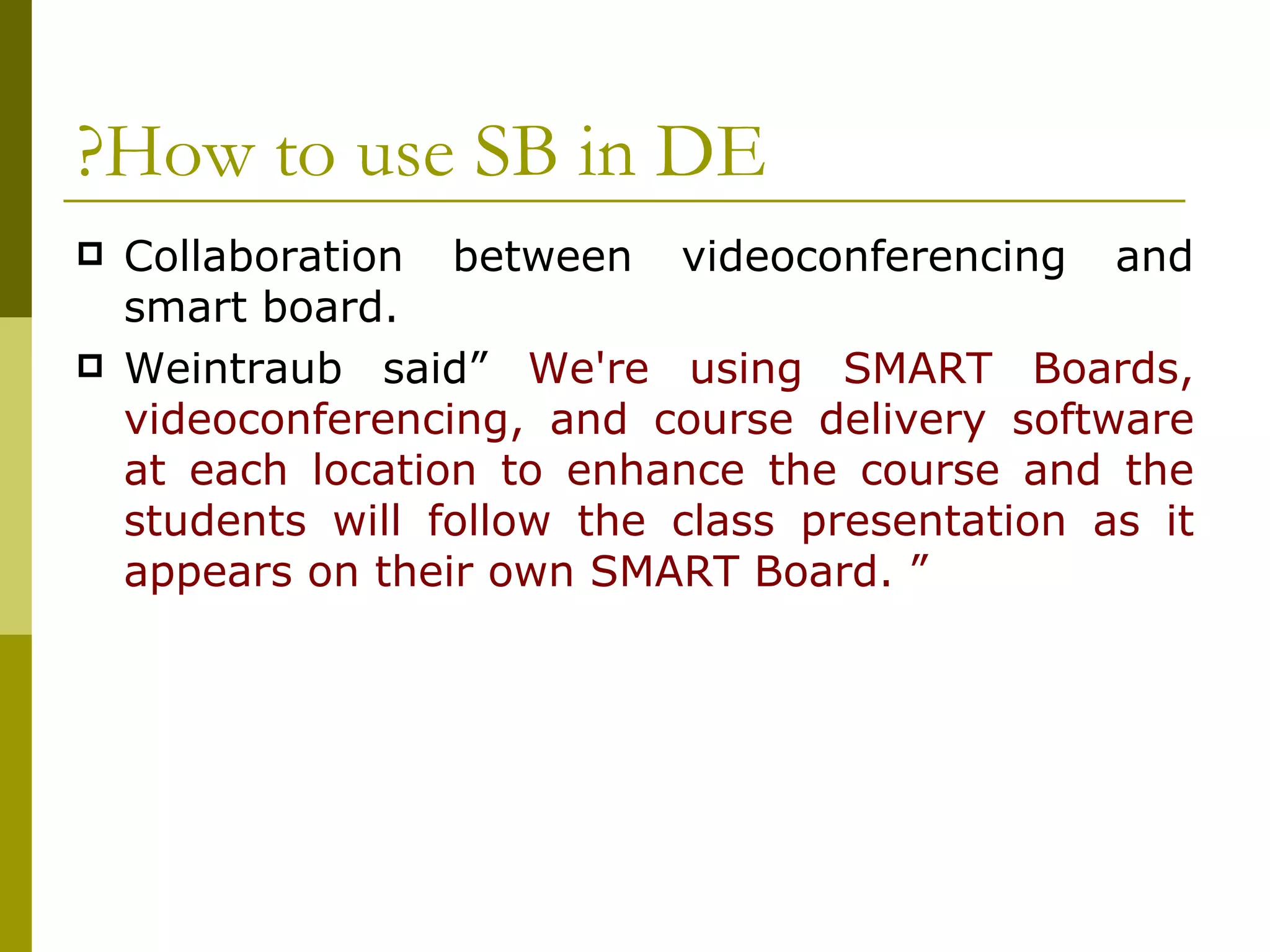 Smart Board in Distance Education | PPT