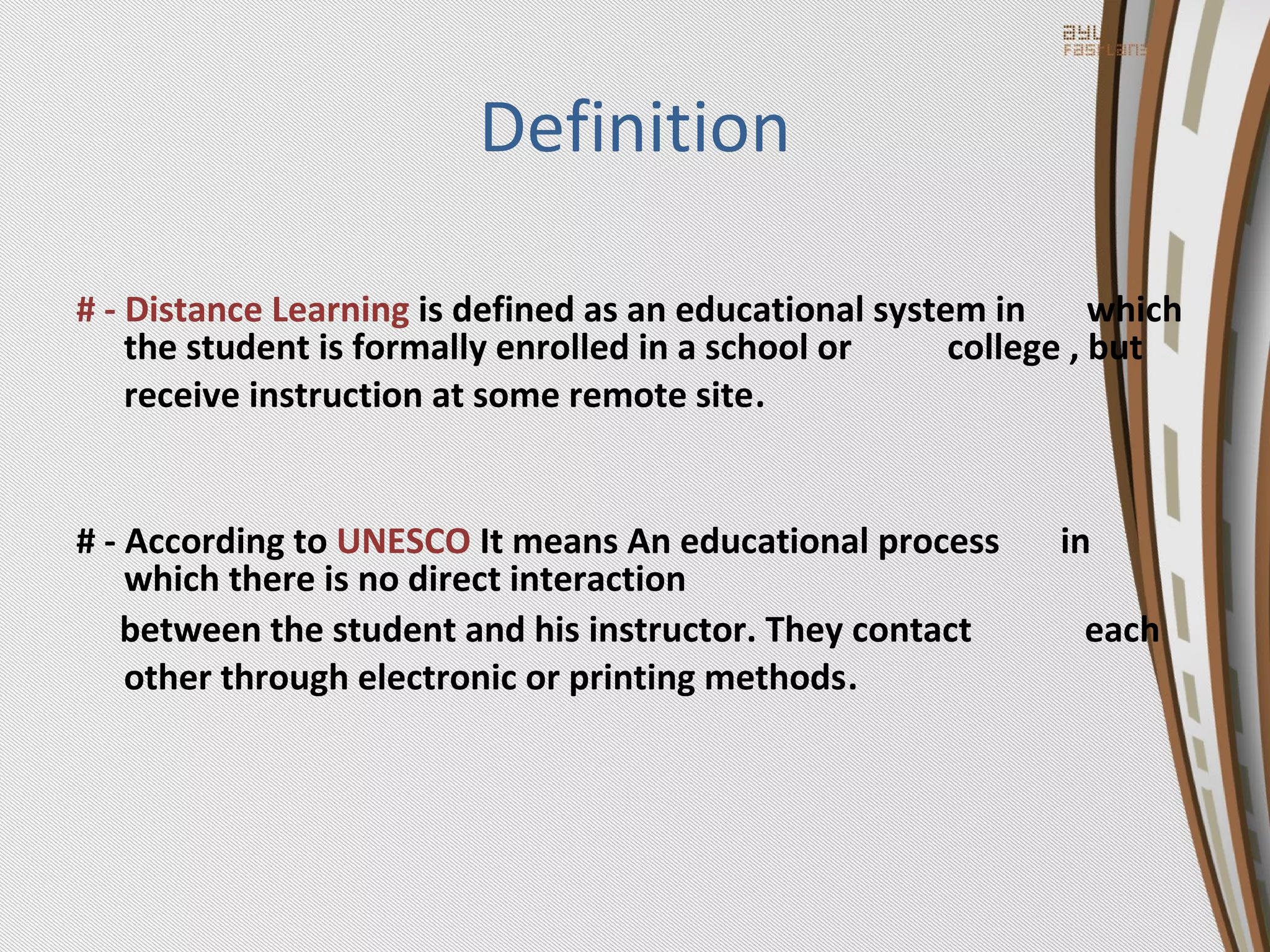 Distance Learning | PPT