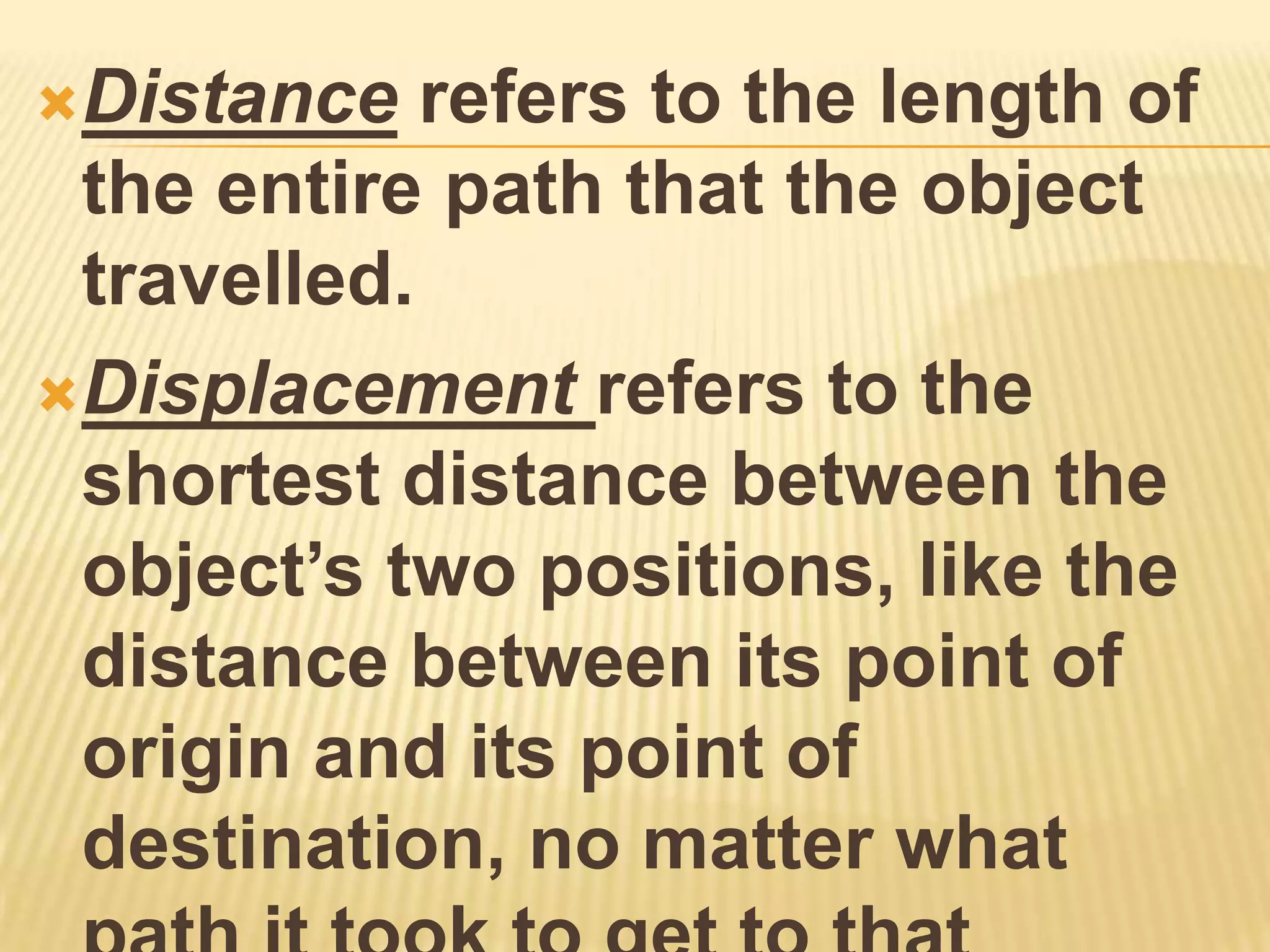 Distance and displacement | PPTX