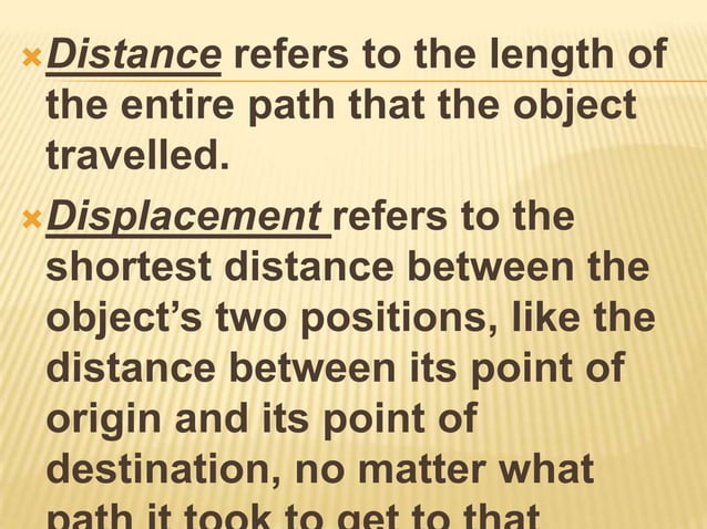 Distance and displacement | PPTX | Physics | Science