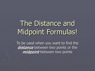Distance and midpoint notes | PPT