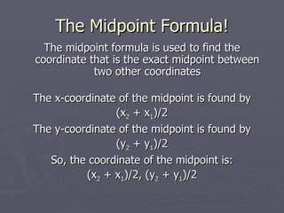 Distance and midpoint notes | PPT