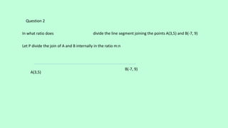 DISTANCE AND SECTION FORMULA | PPTX