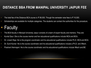 Distance bca from manipal university jaipur | PPT