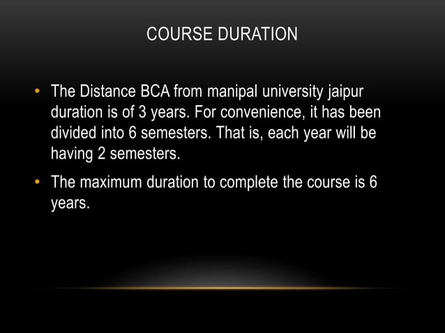 Distance bca from manipal university jaipur | PPT