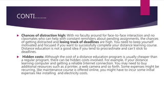 Disadvantages of Distance Learning | PPTX