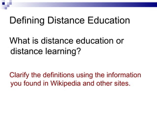 Distance education | PPT