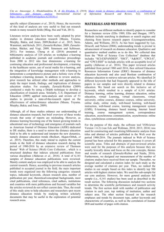 Major trends in distance education research: a combination of ...