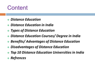 Distance education | PPTX