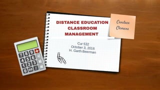 Distance education classroom management | PPT