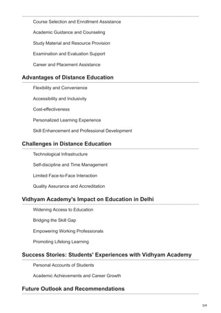 Distance Education Consultants in Delhi - Vidhyam Academy | PDF ...