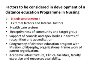 Distance education in nursing | PPTX