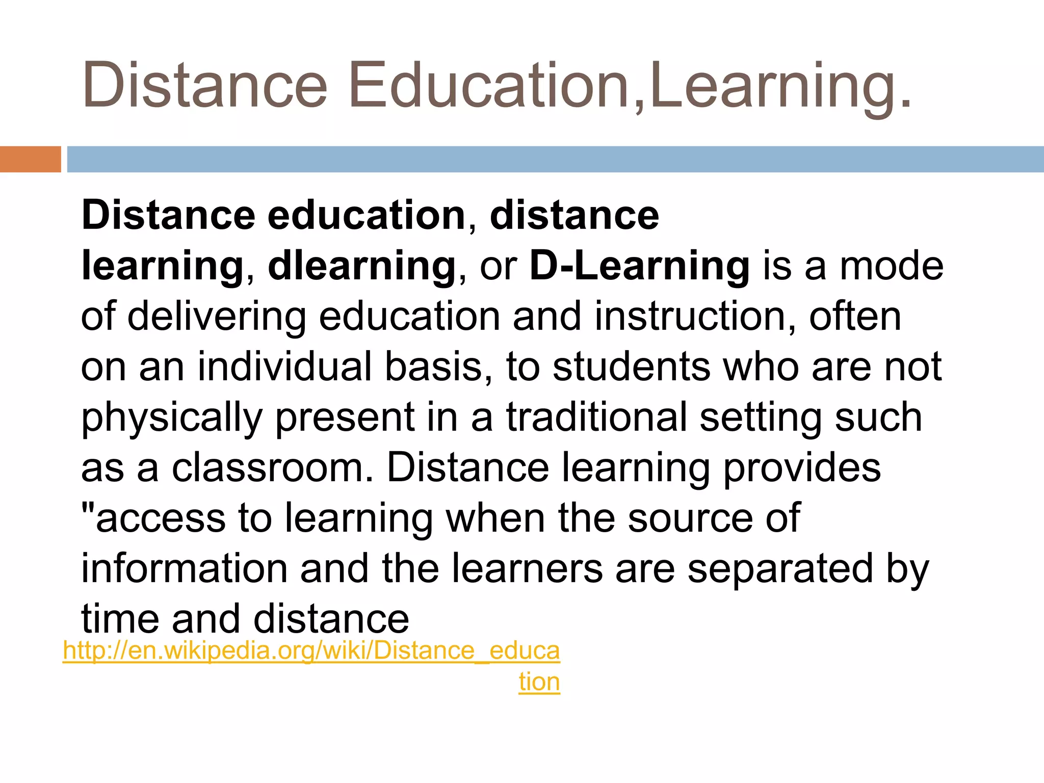 Distance education,learning | PPTX | Daycare and Pre-School | Parenting