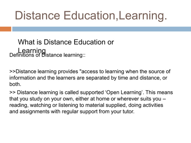 Distance education,learning | PPTX | Daycare and Pre-School | Parenting