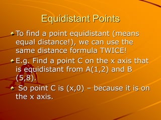 Distance in the cartesian plane | PPT